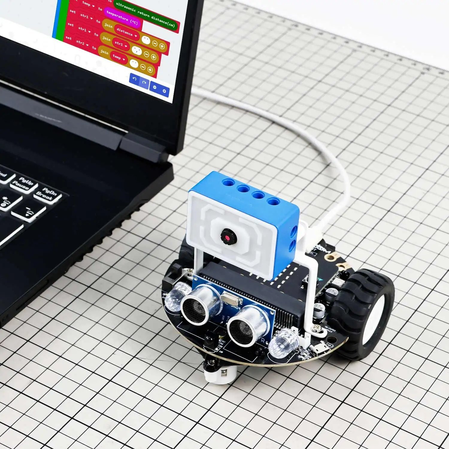 Microbit v2 Yahboom Tiny:bit Plus Microbit ロボットカー ESP32 WiFi カメラモジュール付き APP FPV コントロール対応 プログラム可能 ...